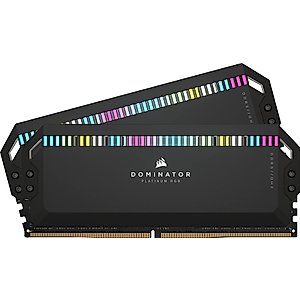 CORSAIR DOMINATOR PLATINUM RGB DDR5 RAM 32GB (2x16GB) 6400MHz CL32 Intel XMP iCUE Compatible Computer Memory - Black (CMT32GX5M2B6400C32)