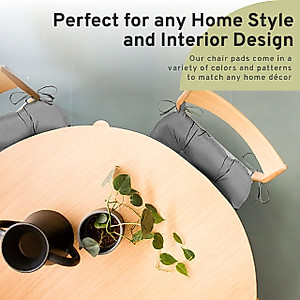 Arlee Home Fashions – Fiber Filled Premium Chair Pads - Chair Pads with Tiebacks –14” L X 15” W – Charcoal- Set of 2