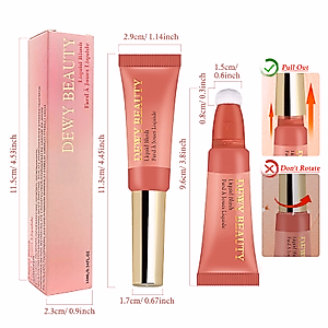 LSxia Liquid Blush Makeup Wand, Cream Liquid Blush with Cushion Applicator For Cheeks Tint, Natural-looking, Glow Dewy Finish, Weightless Blendable Liquid Blush Stick | #106 ELEGANT-Soft Pink