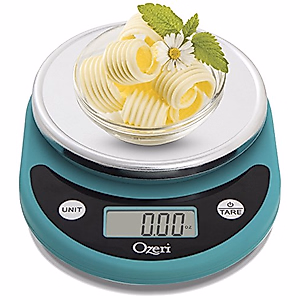 Ozeri Pronto Digital Multifunction Kitchen and Food Scale, Black on Teal