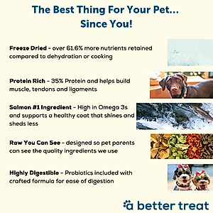 A Better Dog Food | Salmon Dry Dog Food | Raw You Can See | High Protein Kibble + Freeze Dried Raw Dog Food