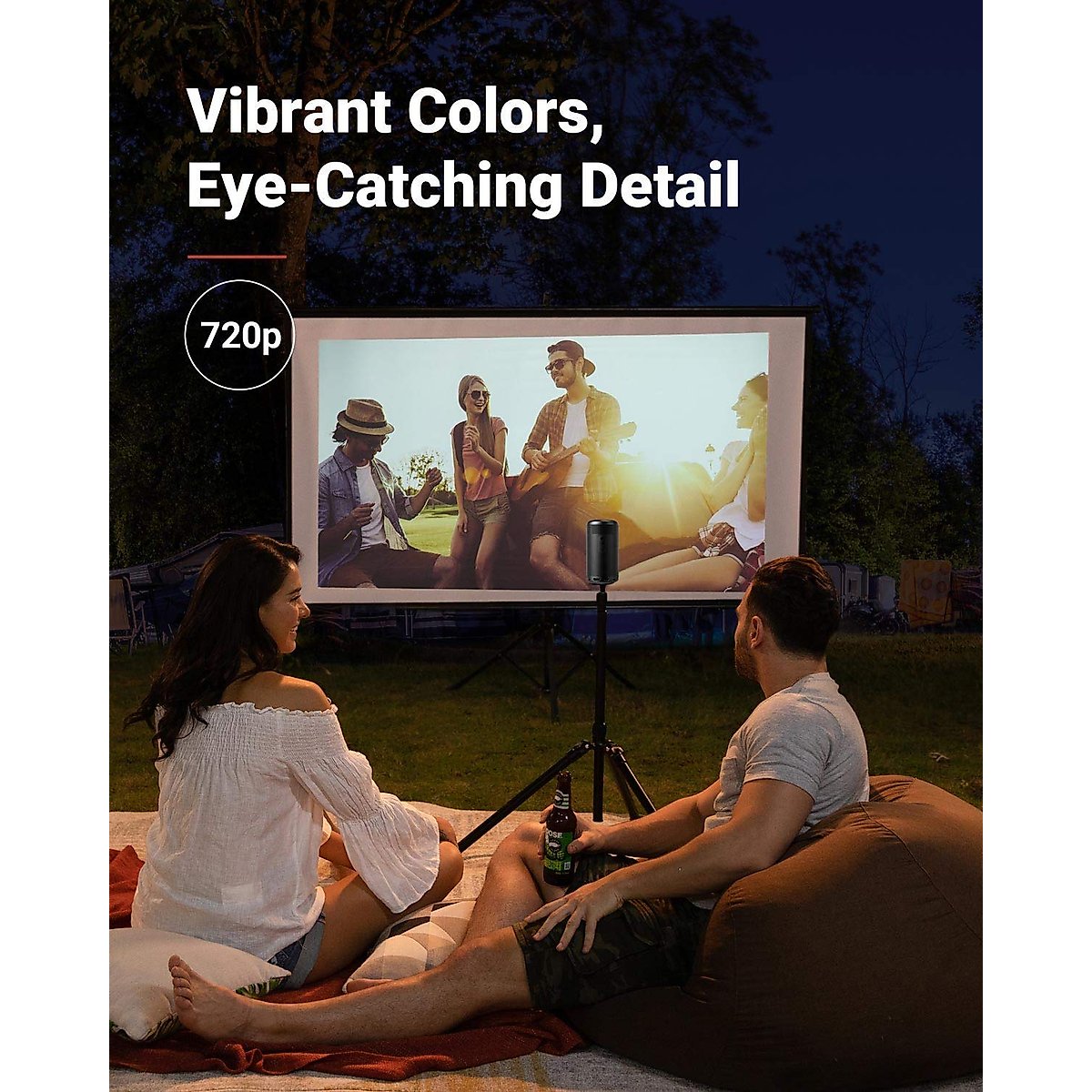 Nebula Capsule II Smart Mini Projector with Nebula Desktop Stand for Projectors, 360° and Height Adjustment