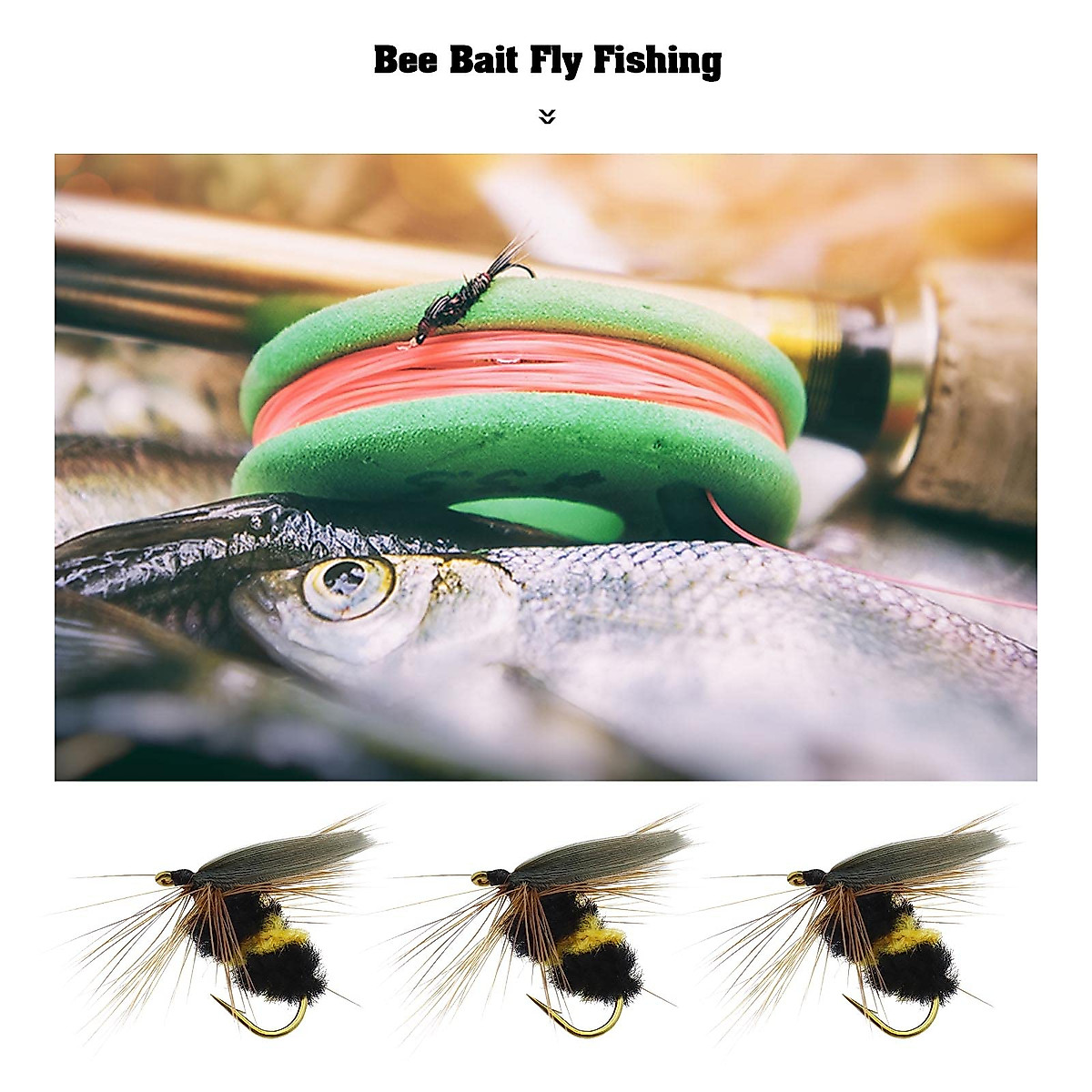 Create idea 20PCS Fly Fishing Lures Bionic Bee Baits Artificial Insect Lures Simulation Bass Lures for Trout Bass Salmon Fishing Tackle Fishing Gear