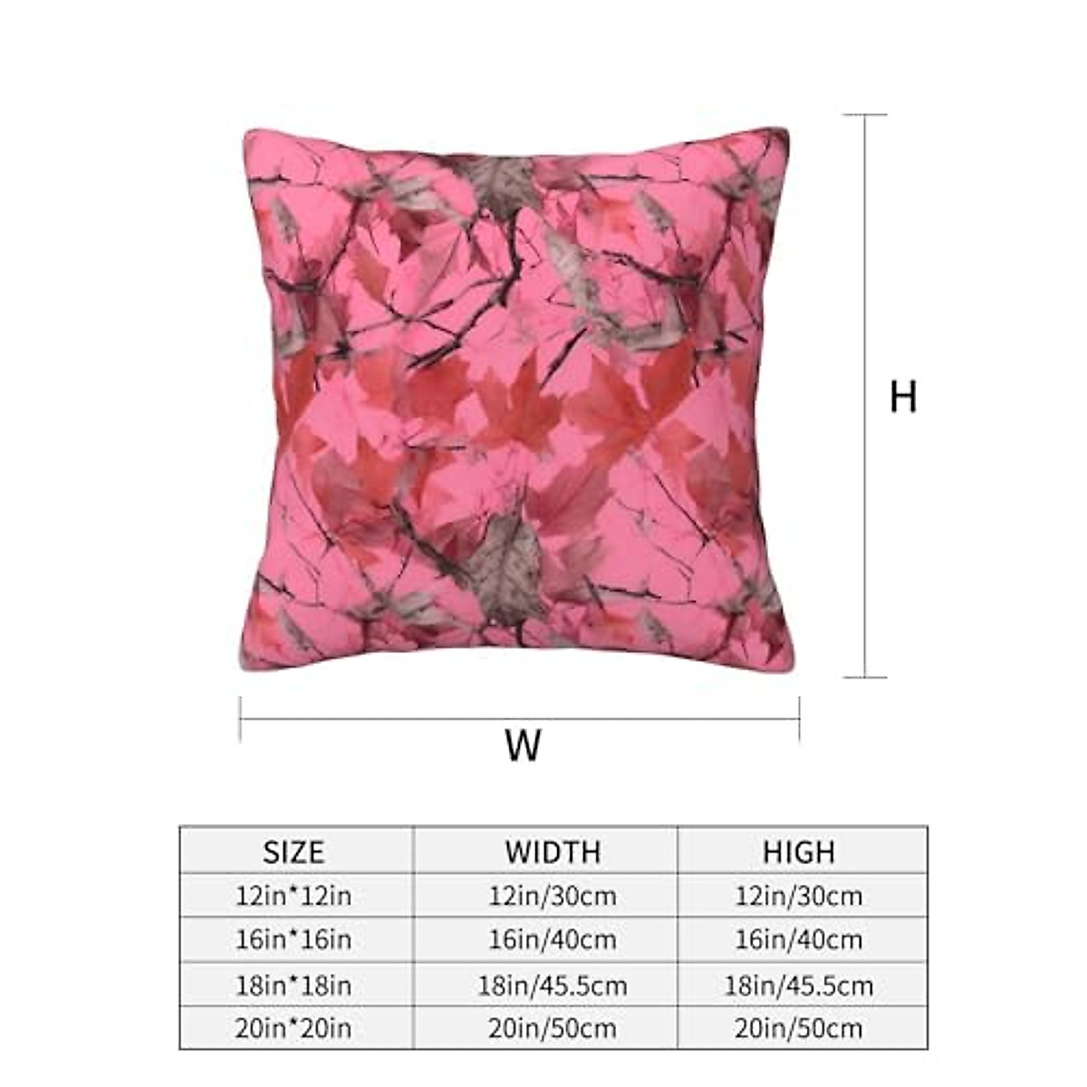 RLDOBOFE Pink Leaves Camo Printed Pillow Covers Soft Throw Pillow Covers Cushion Pillow Covers Square Pillowcases Decorative Cushion Case for Sofa Couch