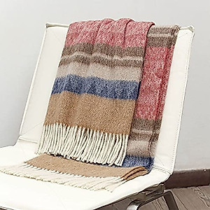 Alpaca Wool Blanket Throw Cherokee Design for Bed Couch Sofa Soft Warm Peruvian Alpaca Wool Blankets 72" x 60" (Combination 16 (Camel 2))