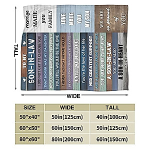 to My Loving Son-in-Law Gifts Ultra-Soft Throw Blanket for Bed Sofa Travel Best Birthday Gift for Son-in-Law