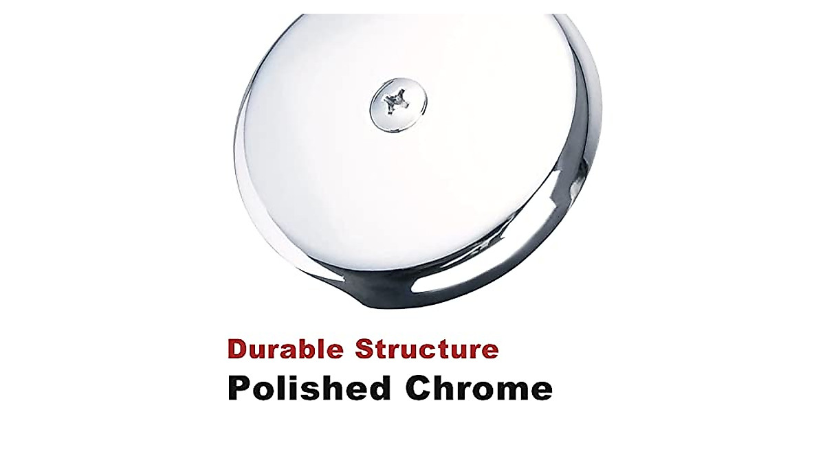 Modern Chrome Bathtub Overflow Drain Plate - Easy Install