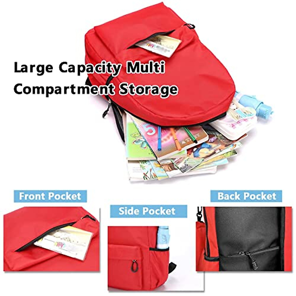 Nuvuiolf Anime Backpack Leisure Laptop Backpack Lightweight Travel Storage Daypack For Men And Women Red 2