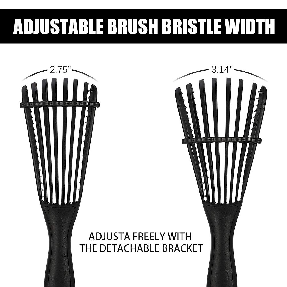 SOSPIRO 3 Pack Detangling Brush, Detangler Brush for Afro America Textured 3a to 4c Kinky Wavy, Curly, Coily, Wet/Dry Hair, Easy to Clean (Pink/Blue/Black)