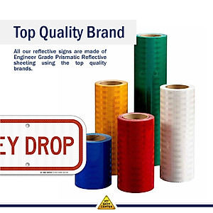 Key Drop Off Sign, 6" x 12" 0.40 Aluminum, Fade Resistance, Indoor/Outdoor Use, USA MADE By My Sign Center White