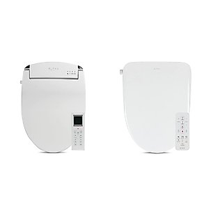 ALPHA BIDET JX2 Elongated Bidet Toilet Seat Bundle with UX Pearl Elongated Bidet Toilet Seat, Endless Warm Water, LED Nightlight, Stainless Steel Nozzle