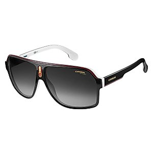 Carrera Men's CA1001/S Pilot Sunglasses, Black White/Dark Gray Gradient, 62 mm