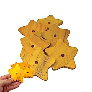 Bonka Bird Toys 1150 Pk6 Yellow Jumbo Wood Stars Foot Talon Craft Part Bird Toys