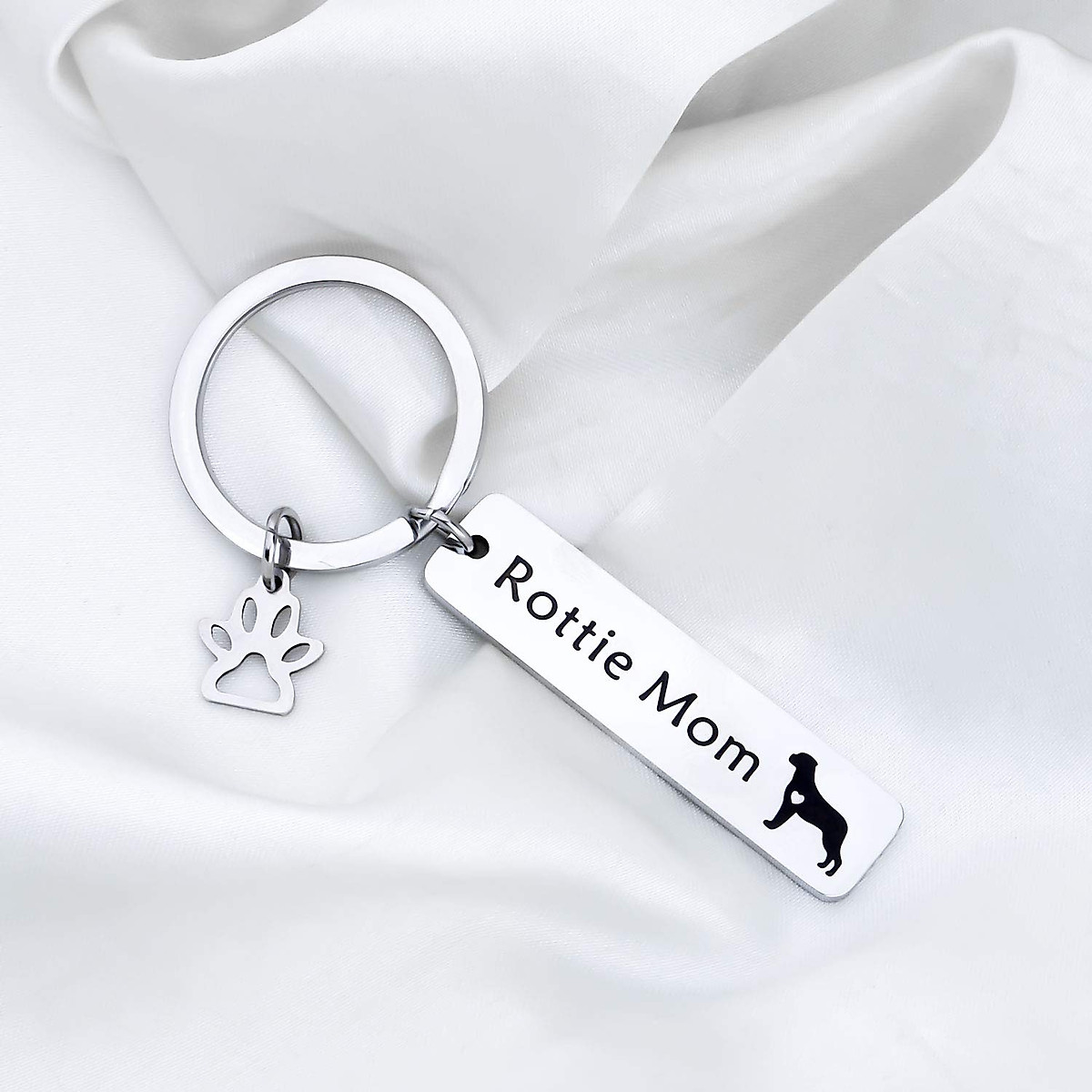 LQRI Rottweiler Rottie Mom Rottie Dad Kechain Set Pet Dog Jewelry Rottie Gift for Rottweiler Rottie Mom Dad (Rottie Mom)