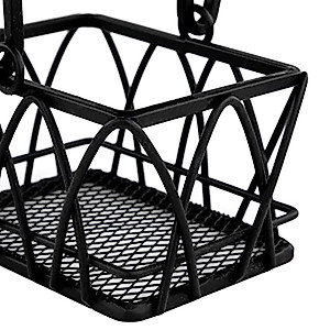 Spectrum Diversified Twist Sugar & Sweetener Holder Sugar Packet Basket, Coffee Accessories for Restaurants & Homes, Tea Bag Holder & Coffee Station Organizer, Black