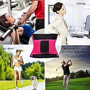 VENUZOR Waist Trainer Belt for Women - Waist Cincher Trimmer - Slimming Body Shaper Belt - Sport Girdle Belt (UP Graded)(Hot Pink,Medium)