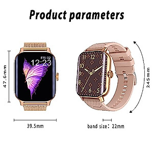 FILIEKEU 𝐒𝐦𝐚𝐫𝐭 𝐖𝐚𝐭𝐜𝐡 Men Women for Android iPhone Blood Oxygen Presure Sleep Monitor Smart Watches 2.02 inch Curved Screen Bluetooth Call Waterproof Fitness Tracker Smartwatch Gold
