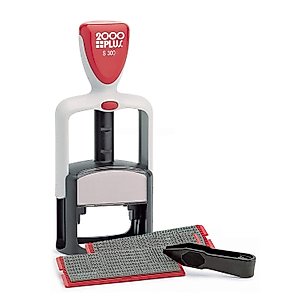 Cosco 2000 Plus® Custom Stamp Print Kit, 7-Lines, 1-3/4" x 1-1/4" Impression Area, Two-Color, Black and Red (026286)