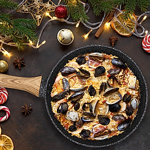 MICHELANGELO Deep Frying Pan with Lid, 9.5 Inch, Nonstick, Aluminum, Ergonomic Handle, Induction Compatible