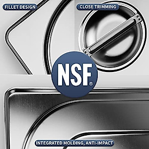 BIEAMA 6-Pack Full Size Steam Table Pan Cover, Lid with Handle, NSF, Hotel Pan Cover, Catering Food Pan Cover