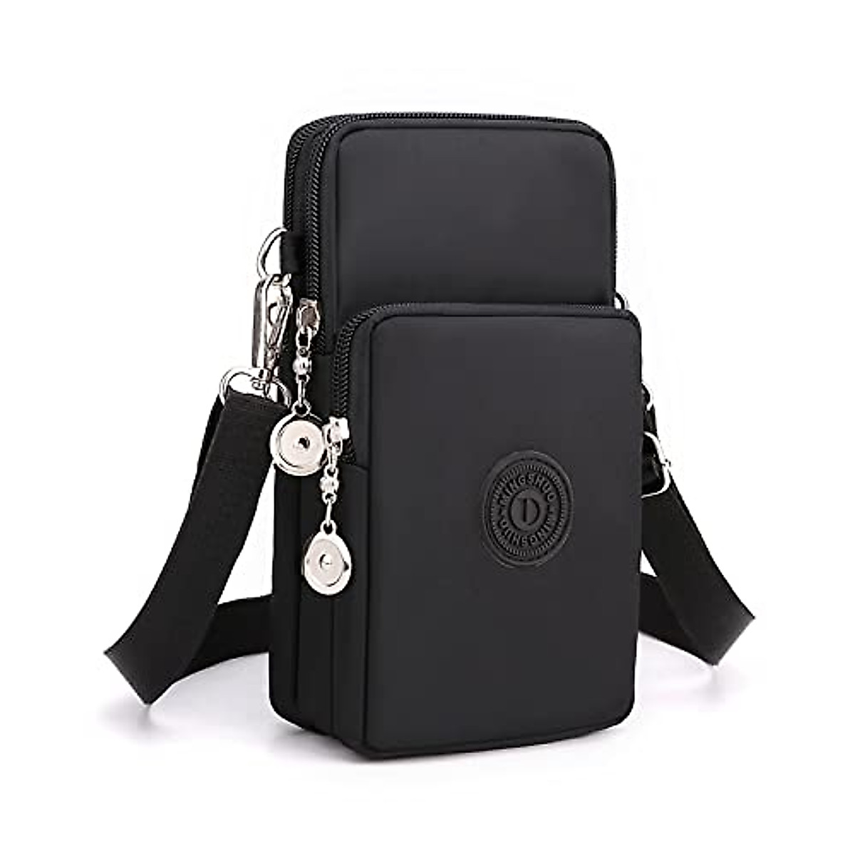 Cell Phone Purse Holder Armband Cross-Body Bag Wallet for Samsung Galaxy S23 Ultra S22 Ultra S21 S20 Plus A03s A12 A14 A23 A53 Moto G Power Stylus G Pure iPhone 14 Plus Google Pixel 7 6 Pro (L, Black)
