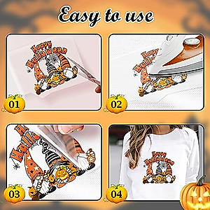 Cysincos Iron on Stickers Heat Transfer Decal Patches Vinyl for T-Shirt Clothing Hat Pillow Backpack DIY Craft Supplies (Halloween-21pcs)