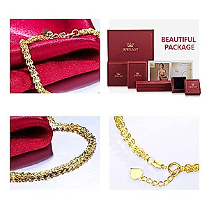 JEWEAST Solid 18k Gold Bracelets for Women Real Gold, Yellow Gold bangle for Lover Mother Wife Girl,Rose Gold Gift With Certificate Fine Jewelry for Anniversary Birthday Wedding Party（6-7 Inch）