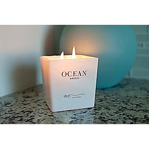 ME Mini-Escapes - 14 Oz Ocean Scented Candle Soy Wax with Inspirational Quote - Fragrant Blend of Bergamot, Cedarwood & Saffron - Aromatherapy Candles for Relaxation & Stress Relief