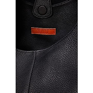 HOBO Eclipse Medium Hand Bag For Women - Magnetic Disc Closure With Premium Leather Construction, Crescent Shaped Unique and Stylish Hand Bag Black One Size One Size