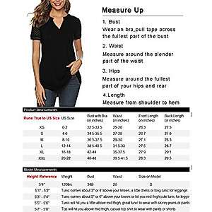Zattcas Women's Summer V Neck Short Sleeve Tunic Shirt Business Casual Blouses for Women Black Medium
