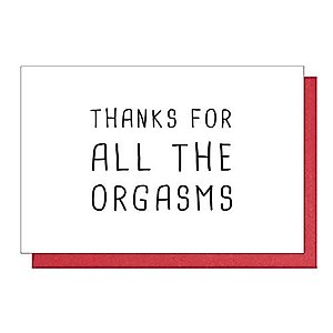 Naughty Birthday Card, Inappropriate Husband Boyfriend Anniversary Card, Thanks for All the Orgasms