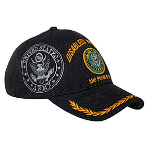 Officially Licensed United States Army Disabled Veteran and Proud of it Embroidered Black Baseball Cap