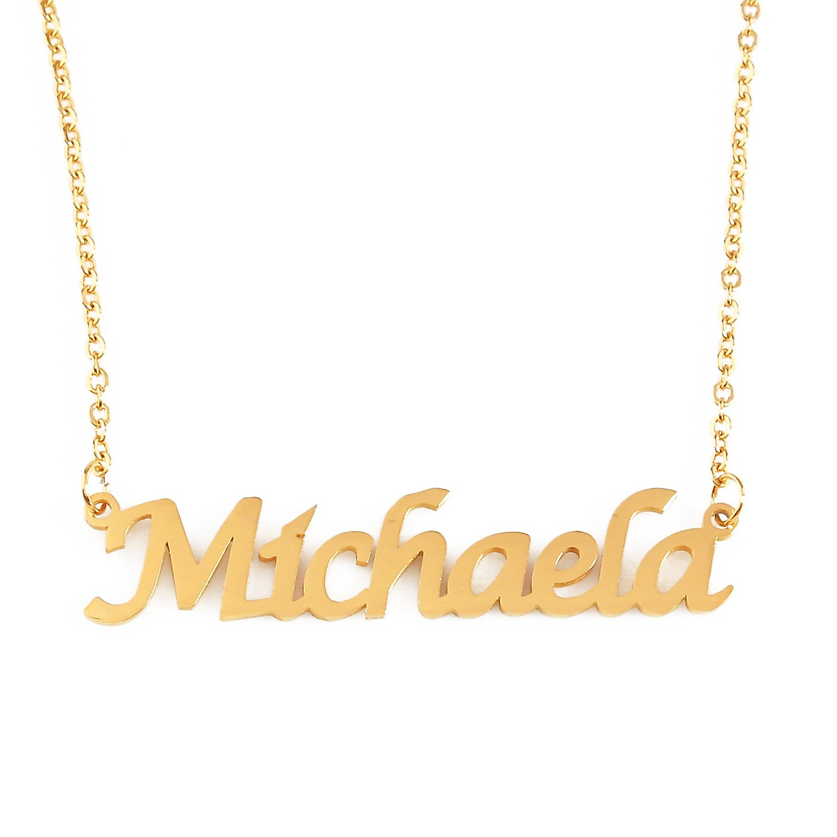 Zacria Michaela Name Necklace - 18ct Gold Plated