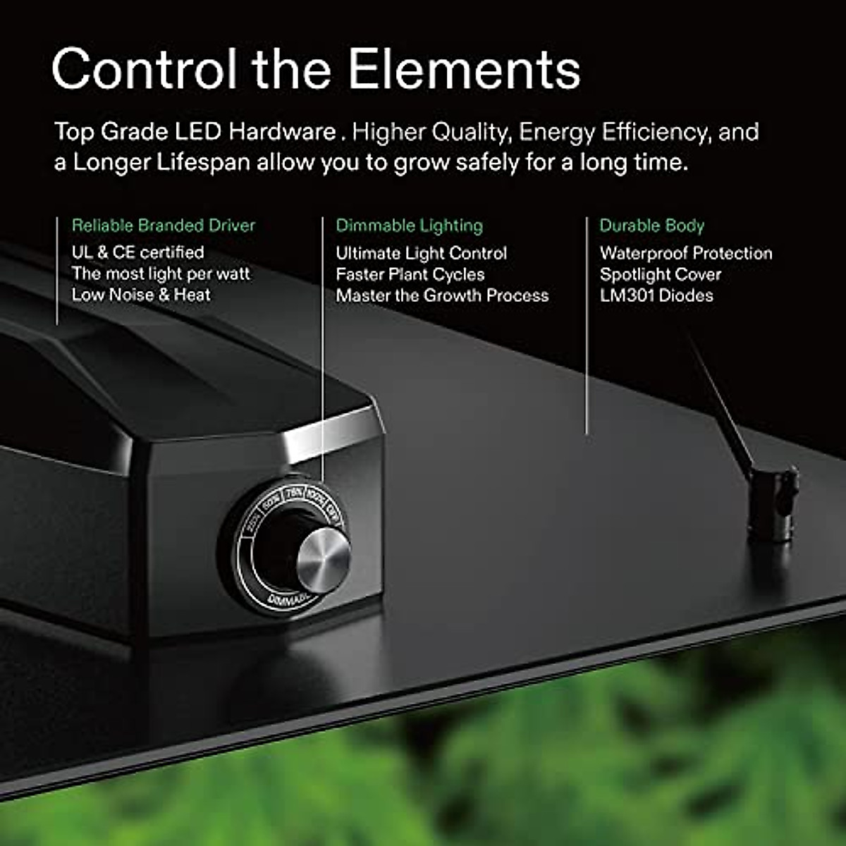 VIVOSUN VS2000 LED Grow Light with Samsung LM301 Diodes & Brand Driver Dimmable Lights Sunlike Full Spectrum with Grow Room Glasses for Seedling Veg & Bloom Plant Grow Lamps for 4x2/3x3 Grow Tent