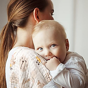 softan Baby Muslin Burp Cloths, 100% Cotton Baby Washcloths, 6-Layer, Super Absorbent Bath Towel or Burp Cloths for Baby Girl Boy, Great Gift for Newborn Baby, 10 x 20 inch, 4 Pack, Unicorn & Star