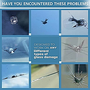 KMOOL Windshield Repair Kit, Glass Repair Kit, Automotive Glass Nano Fluid Glass Repair Kit Quick Fix for Chips & Cracks & Star-Shaped & Nicks & Half-Moon & Crescents - Car Windshield Repair kit