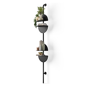 Umbra Solis Metal Display Shelf with 4 Adjustable Shelves, Black