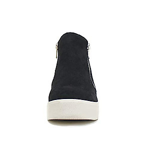 Soda Taylor Hidden Fahsion Wedge Sneaker Shoes Side Zipper (6, Black, Numeric_6)