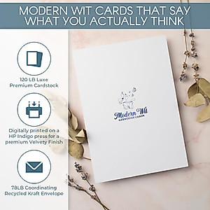 Modern Wit Thank You Card Funny, Appreciation Card, Single Thank You Card With Envelope, 4.25 X 5.5, Blank Inside, Thank You For Tolerating My Behavior, Your Sacrifice Does Not Go Unnoticed