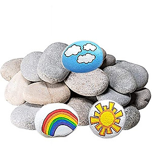 DECORKEY 24PCS River Rocks for Painting, DIY & Smooth Kindness, Rocks for Arts, Naturally Stone, 2-3inches 5.5 Pounds Perfect for Kids Party,Crafts, and Decoration