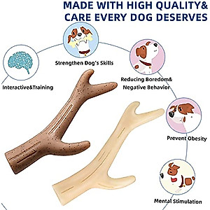 NOUGAT Dog Chew Toy- Dog Toys for Aggressive Chewer- Durable Dog Toys Puppy Teething Chew Toys for Large Size Dogs,Tough Dog Toys Keep Dogs Busy,Suit for Small and Medium Dog,Bacon Flavor (Stick)