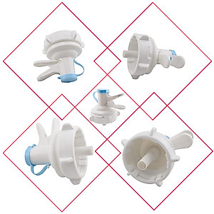 Water Dispenser Valve Reusable Water Bucket Jug Plastic Spigot Faucet Nozzle with Dustproof Cap and Wood Stick for 55 mm Non Threaded Crown Top Jugs Bottles (Not for Threaded Bucket), 1 Pack