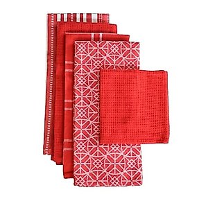 Yourtablecloth Dishtowels Set of 5 (Red)