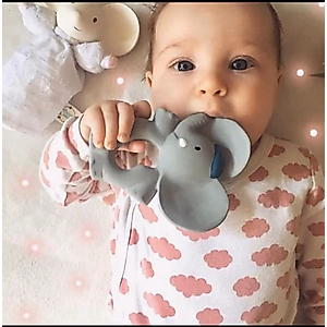 Tikiri Alvin The Elephant Natural Rubber Teether (Blue)