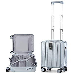 Hanke 14 Inch Underseat Carry On luggage with Wheels, Lightweight Mini Suitcase for Weekender, PC Hardside Small Carry On Bag with TSA Lock,Travel Suit Case Women men（Gray）