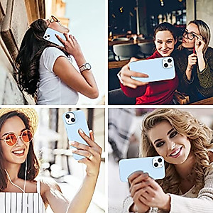 Telaso Compatible with iPhone 13 Case, Liquid Silicone Soft Gel Rubber iPhone 13 Phone Case Slim Fit Cover with Microfiber Lining Shockproof Protective Phone Cases for iPhone 13 6.1 inch, Baby Blue