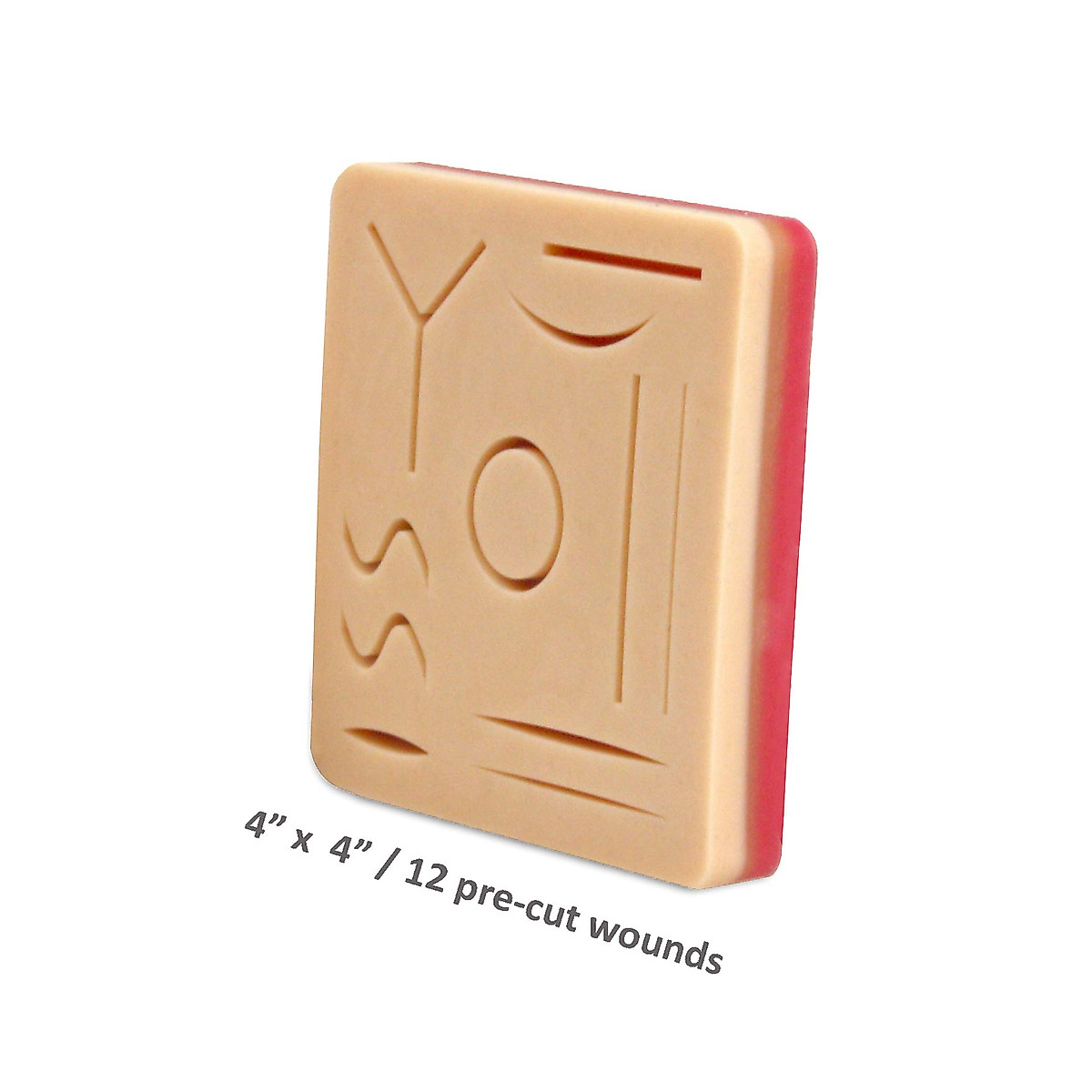 Vision Scientific VSPN11 4” X 4” Suture Pad with 11 Pre-Cut Wounds |24 Nylon Thread 75cm W Stainless Needle | 3 Layers Tissue | Mesh Layer for Durability & Reusable (Educational & Training Use Only)