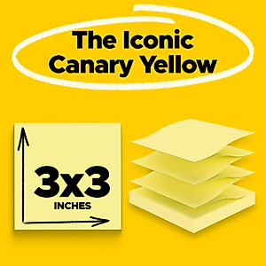 Post-it Super Sticky Pop-up Notes, 4 in x 4 in, 5 Pads, 2x the Sticking Power, Canary Yellow, Recyclable (R440-YWSS)