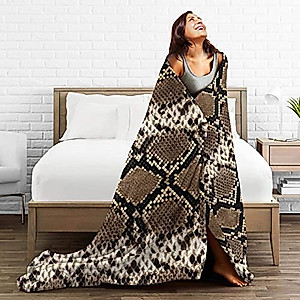 Snake Skin Blanket Air Conditioning Blanket Blanket Soft, Cool Throw Blanket Flannel Animal Blanket(80"x60")