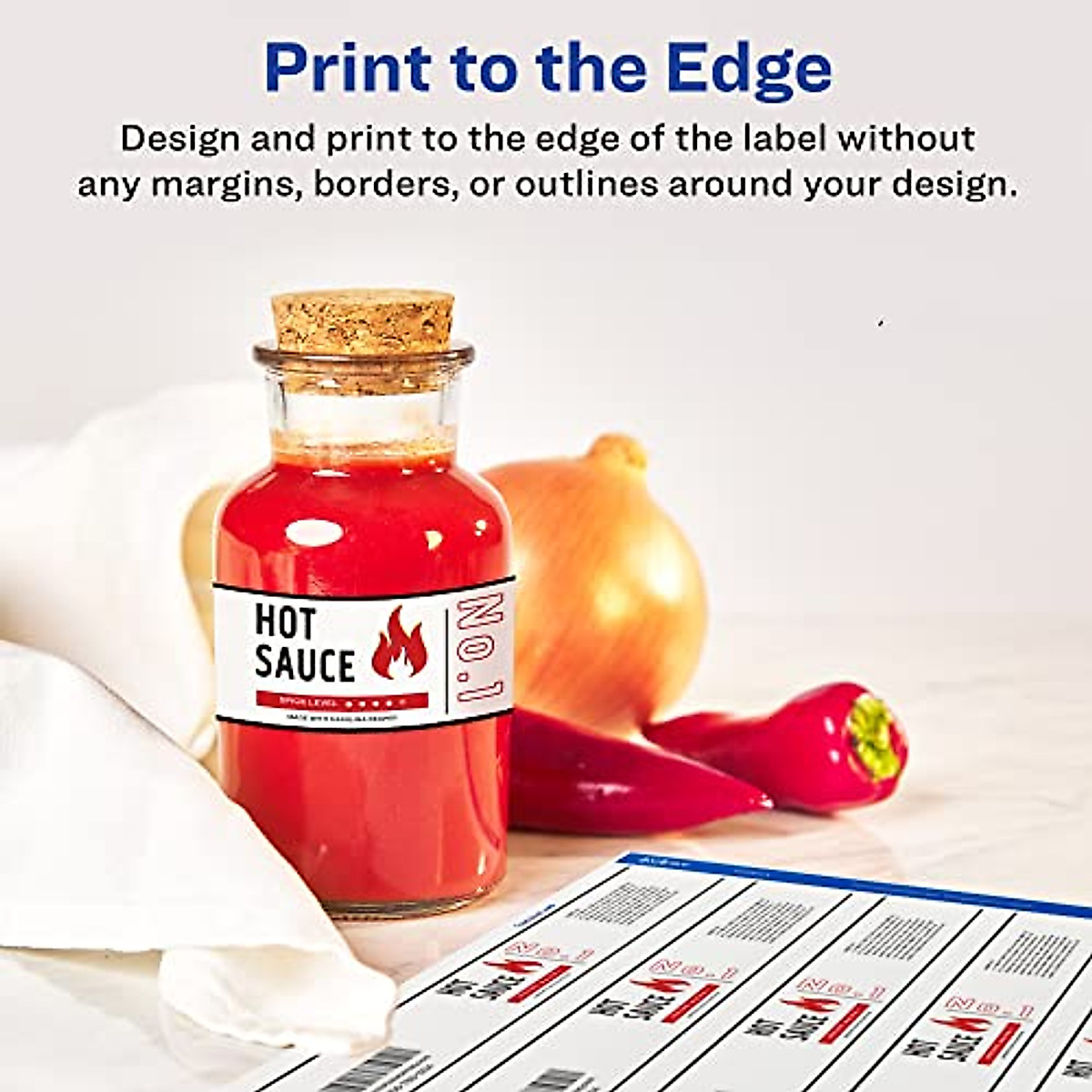 Avery Printable Blank Wraparound Rectangle Labels, 1.25" x 9.75", Matte White, 40 Customizable Labels (22845)